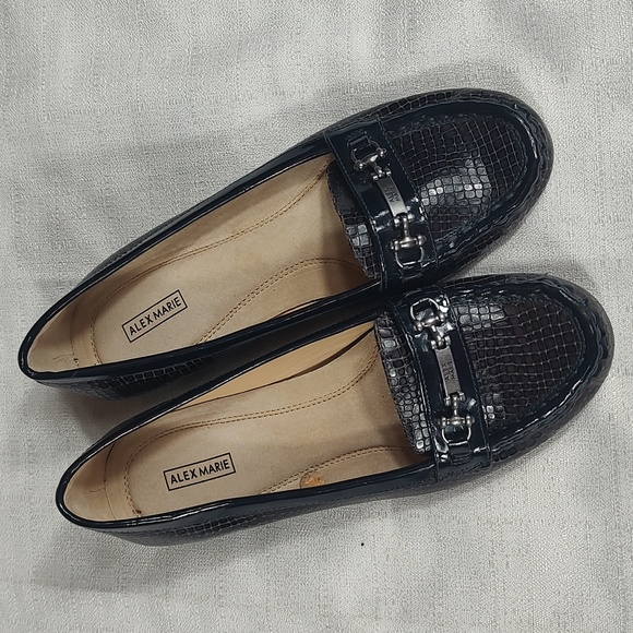 Alex Marie | Shoes | Alex Marie Dark Navy Blue Crocodile Leather Upper ...